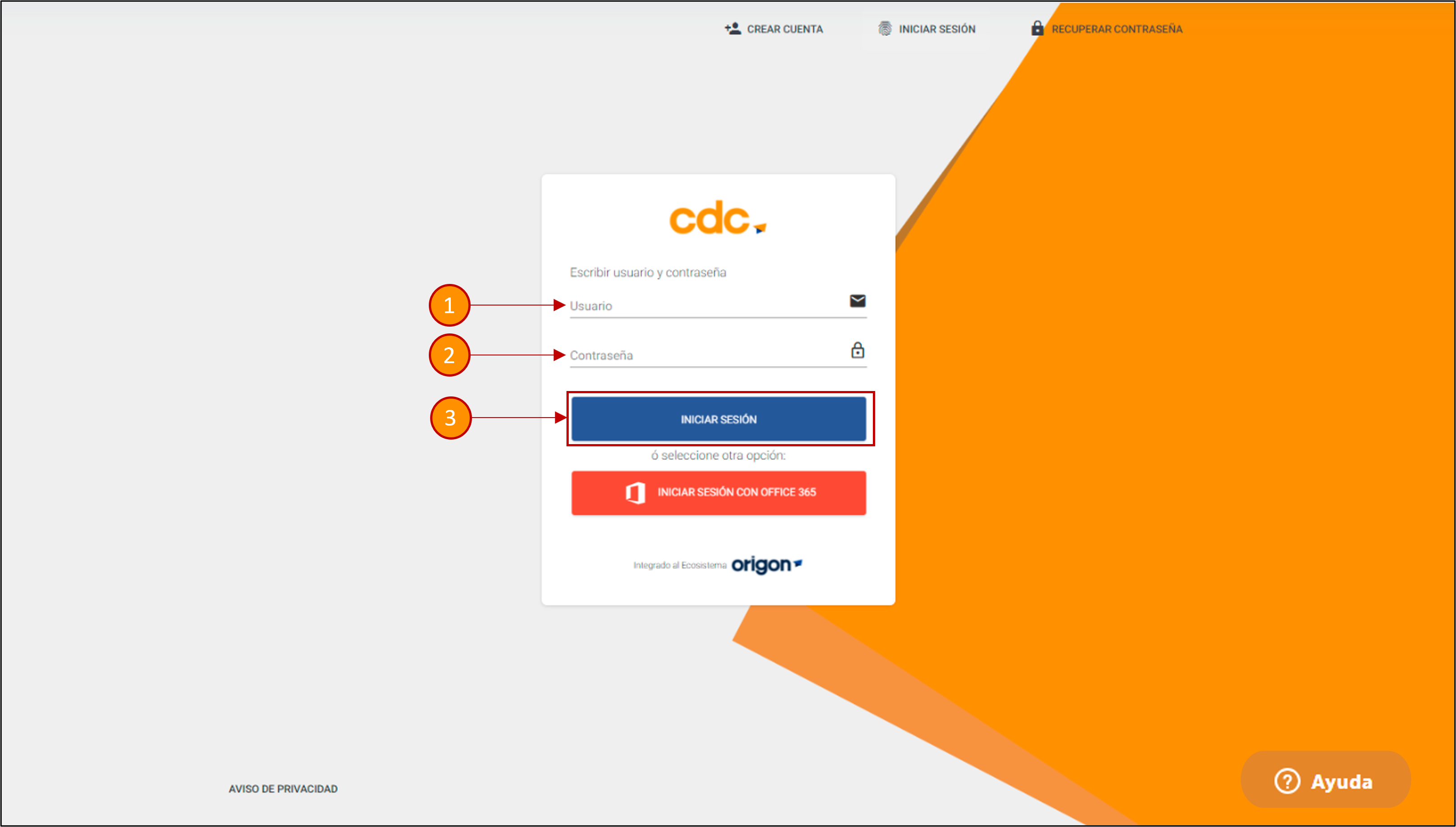 Inicio de sesión – CDC
